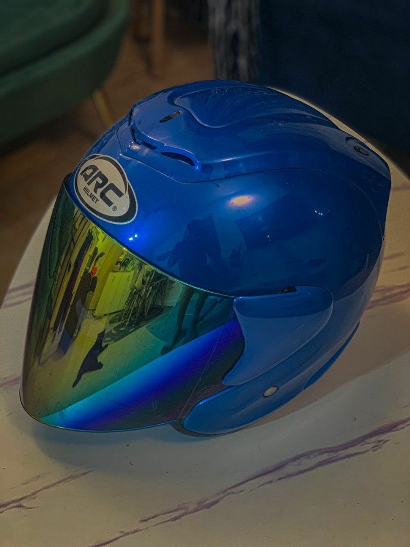 Helmets arc blue color, Auto Accessories on Carousell