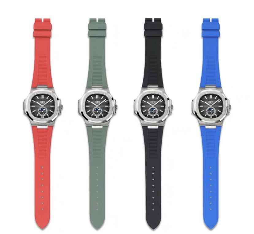 HIGH QUALITY SILICONE RUBBER STRAP FOR PATEK PHILIPPE NAUTILUS 5711 ...