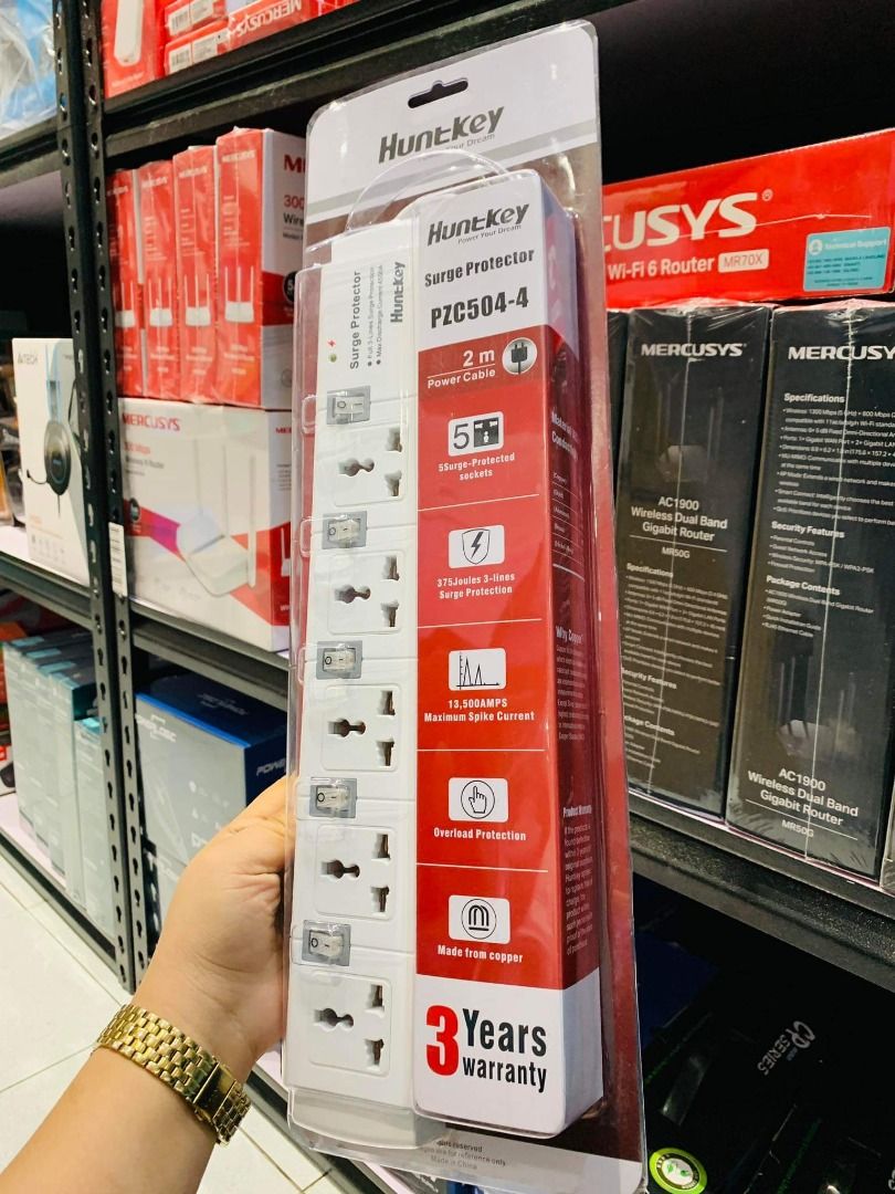 Huntkey PZC504-4 Surge Protection 5 Socket Power Strip, TV & Home ...