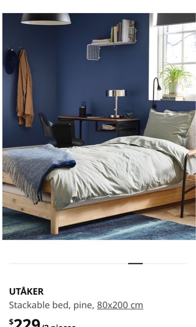IKEA UTACKER Stackable Bed (2 single frames), Furniture & Home Living ...