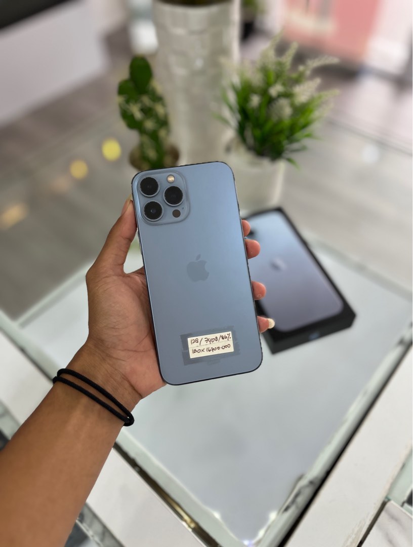 Iphone 13 Pro Max 128Gb Siera Blue Fullset Mulus Ex iBox on Carousell