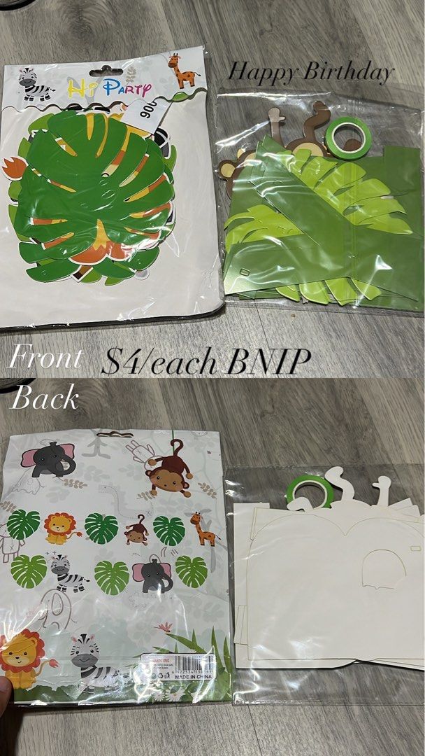 Jungle theme party deco, balloons, table mats, Hobbies & Toys ...