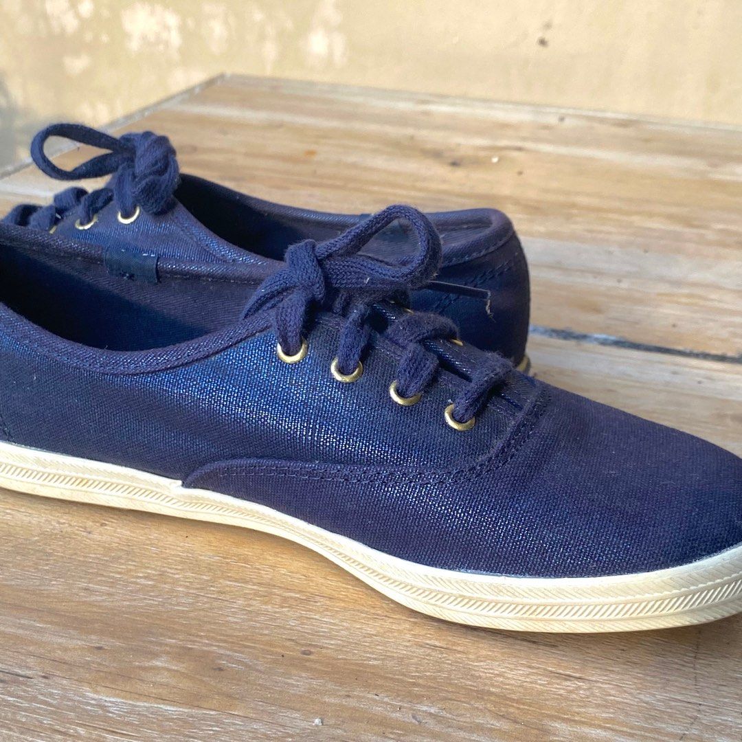 keds champion metallic navy blue canvas fashion sneakers, Women's ...