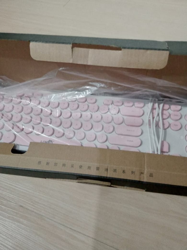 Keyboard usb full pink untuk pc atau laptop, lengkap dengan dus box ...