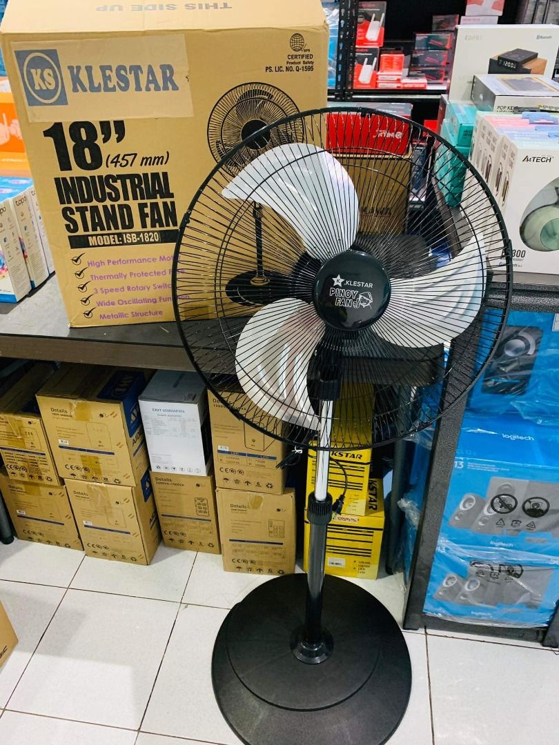 KLESTAR 18 Industrial Stand Fan Metal Blade ISB1820, Furniture & Home ...
