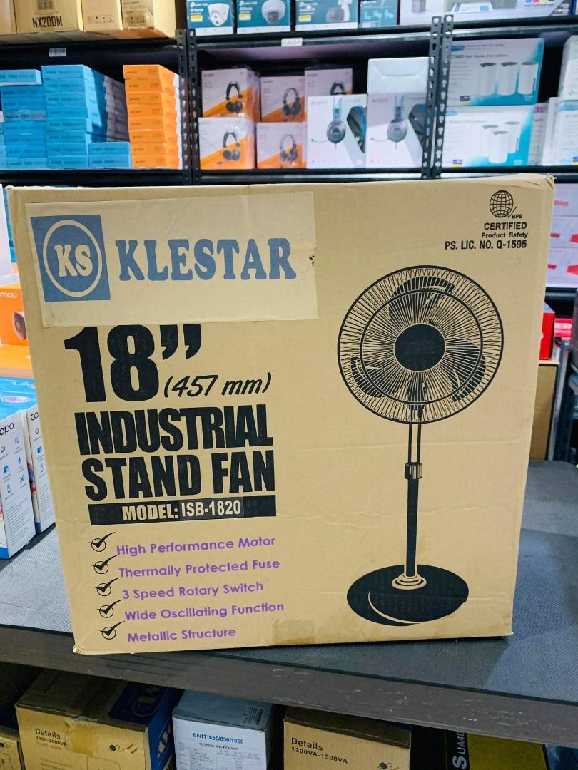KLESTAR 18 Industrial Stand Fan Metal Blade ISB1820, Furniture & Home ...