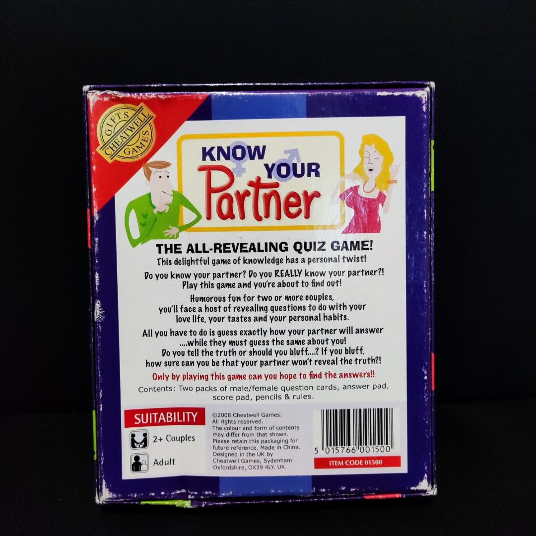 Know Your Partner Card Game (Complete) on Carousell