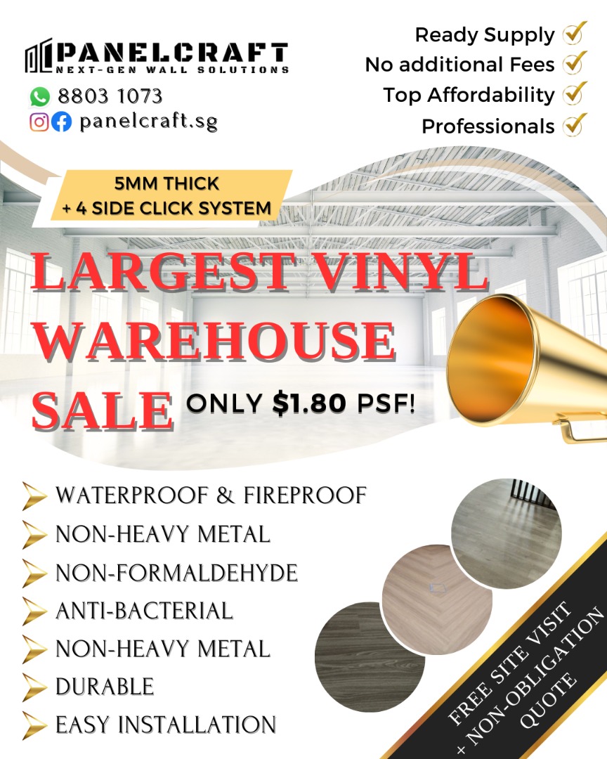 !!LARGEST VINYL WAREHOUSE SALE!! Vinyl Flooring 5mm 4 Sided Click and ...