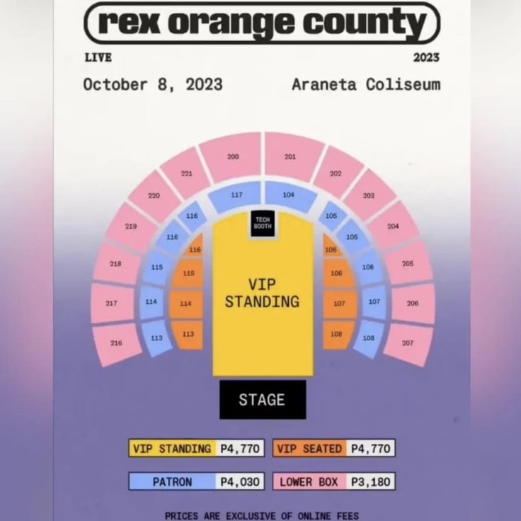 LF: VIP SEATED Rex Orange County in MNL 2023 on Carousell