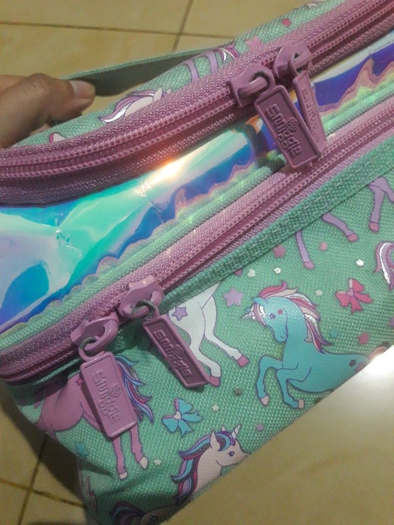 Lunch box bag smiggle double decker unicorn tosca ungu hologram, Bayi ...