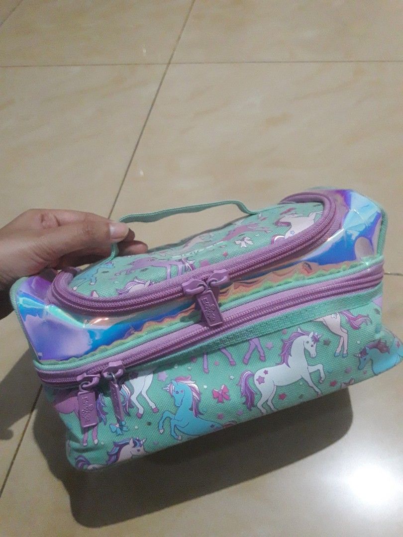 Lunch box bag smiggle double decker unicorn tosca ungu hologram, Bayi ...