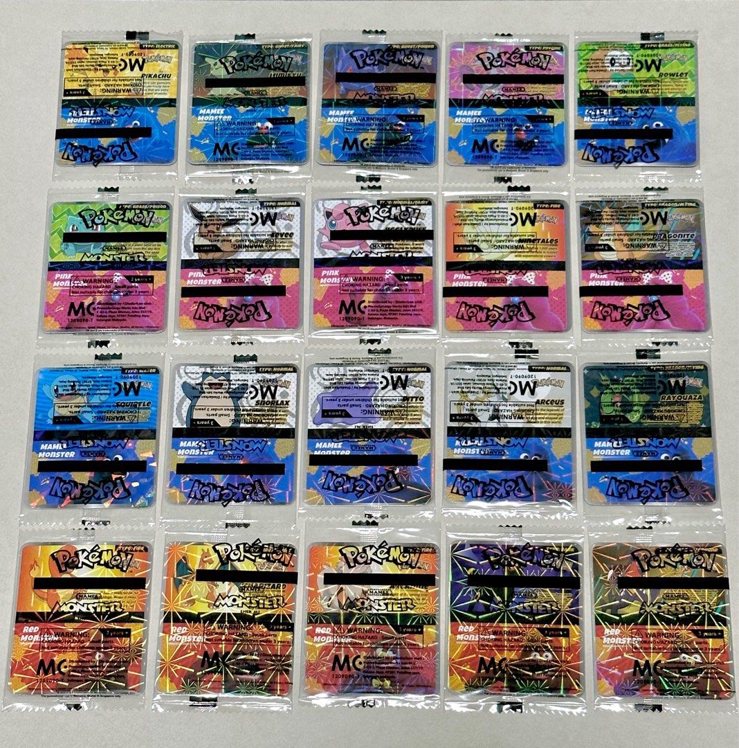 Mamee Monster Pokemon Limited Edition Sticker card _ Full Set - 20/20 ...