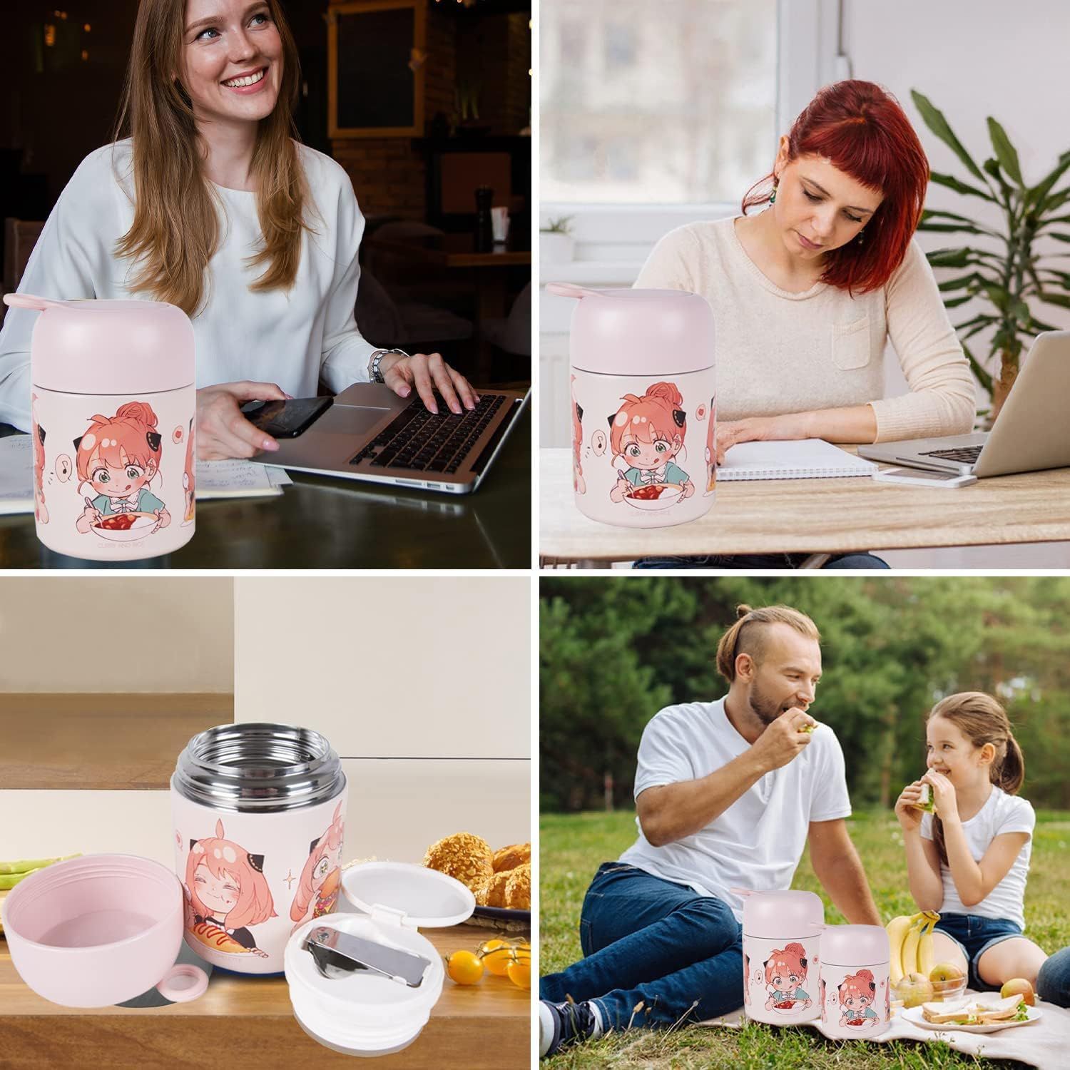 Maxerkeep Food Thermos japanese anime Anya Forger 17oz Vacuum Insulated ...