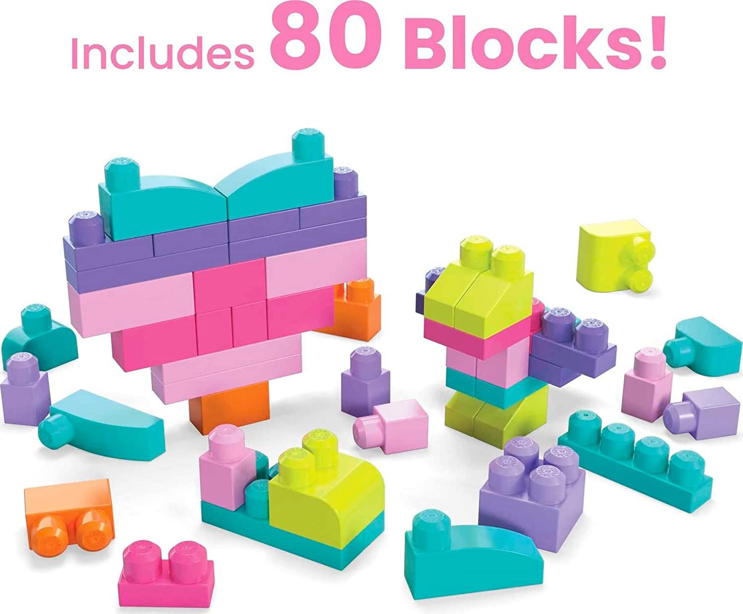 Mega Bloks Big Building Bag, Pink, 80 Piece, Hobbies & Toys, Toys ...
