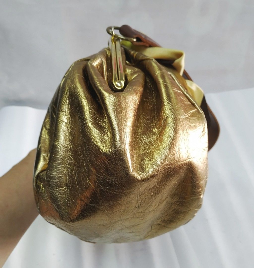 Metallic Gold Shoulder Bag (made in london), Women's Fashion, Bags ...