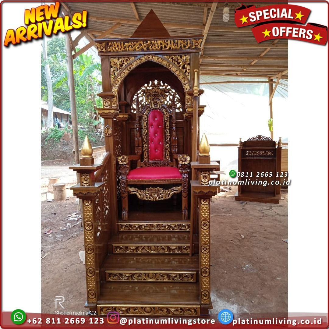 Mimbar Masjid Ukir Jepara Mimbar Masjid Dan Kursi Khutbah Mimbar Jati ...