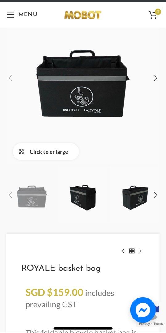 Mobot Royale Basket Bag (Large), Sports Equipment, Bicycles & Parts ...