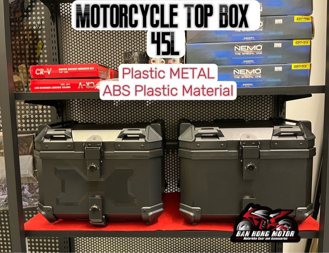 Motorcycle Top Box 45L ABS Top Box! Stylist Black! IN STOCK ...