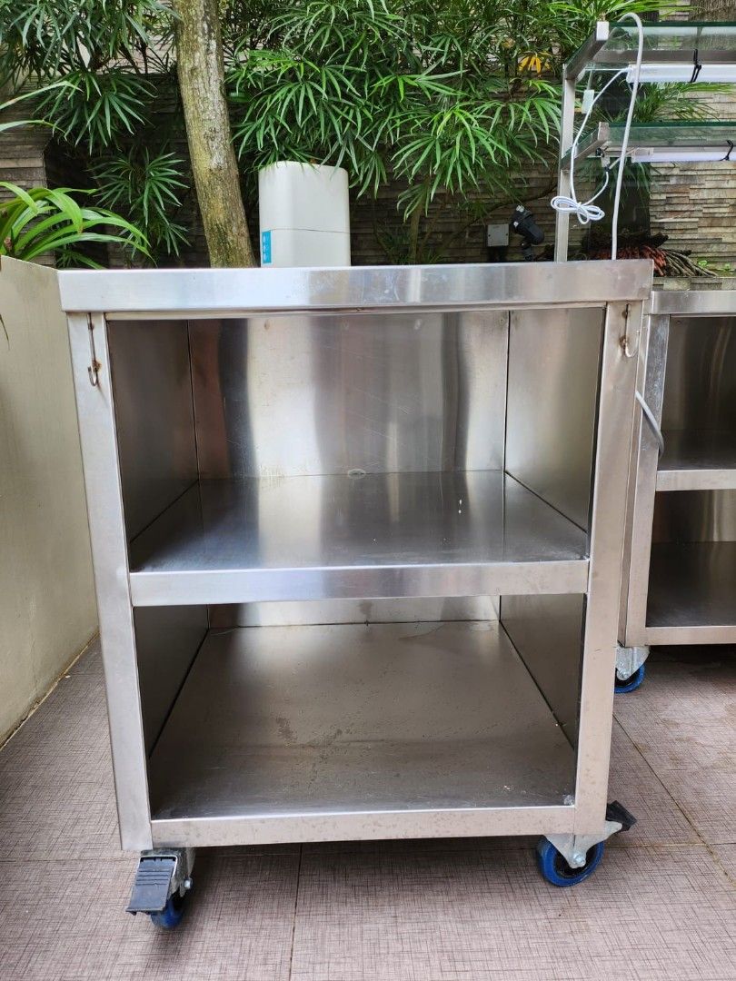 Movable stainless steel counter, Furniture & Home Living, Bathroom ...