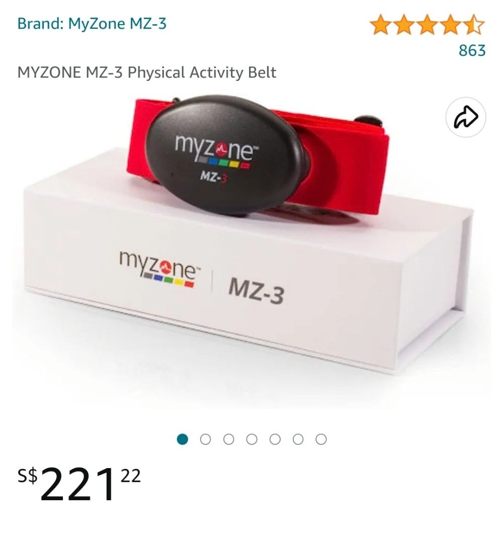 Myzone MZ-3, Health & Nutrition, Health Monitors & Weighing Scales on ...
