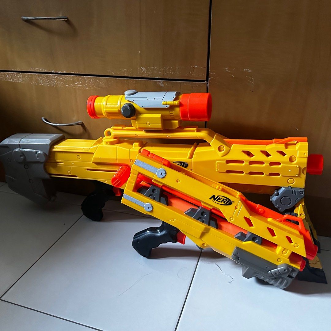 Nerf Modded Longshot yellow, Hobbies & Toys, Toys & Games on Carousell