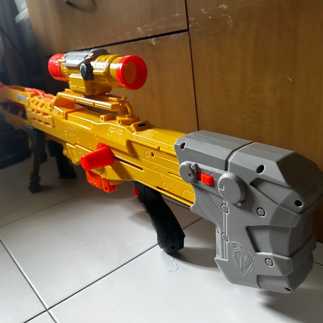 Nerf Modded Longshot yellow, Hobbies & Toys, Toys & Games on Carousell