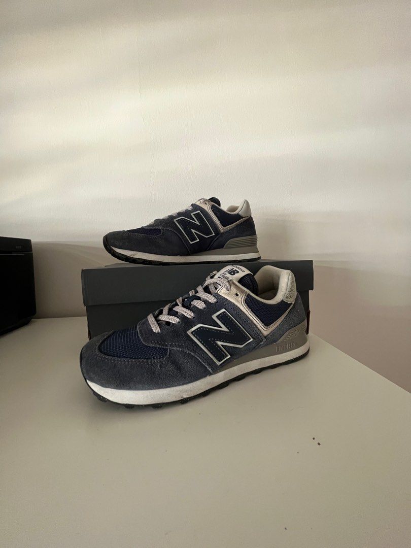 NEW BALANCE Classic 574 in NAVY BLUE, Women's Fashion, Footwear ...