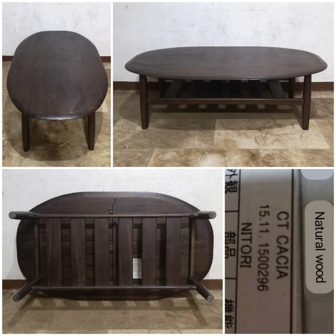 NITORI coffee table, natural wood, Furniture & Home Living, Furniture ...
