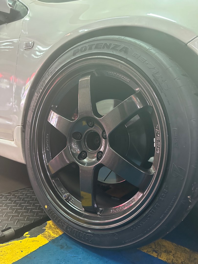 Original rare 18” TE37 8.5 et22, Car Accessories, Tyres & Rims on Carousell