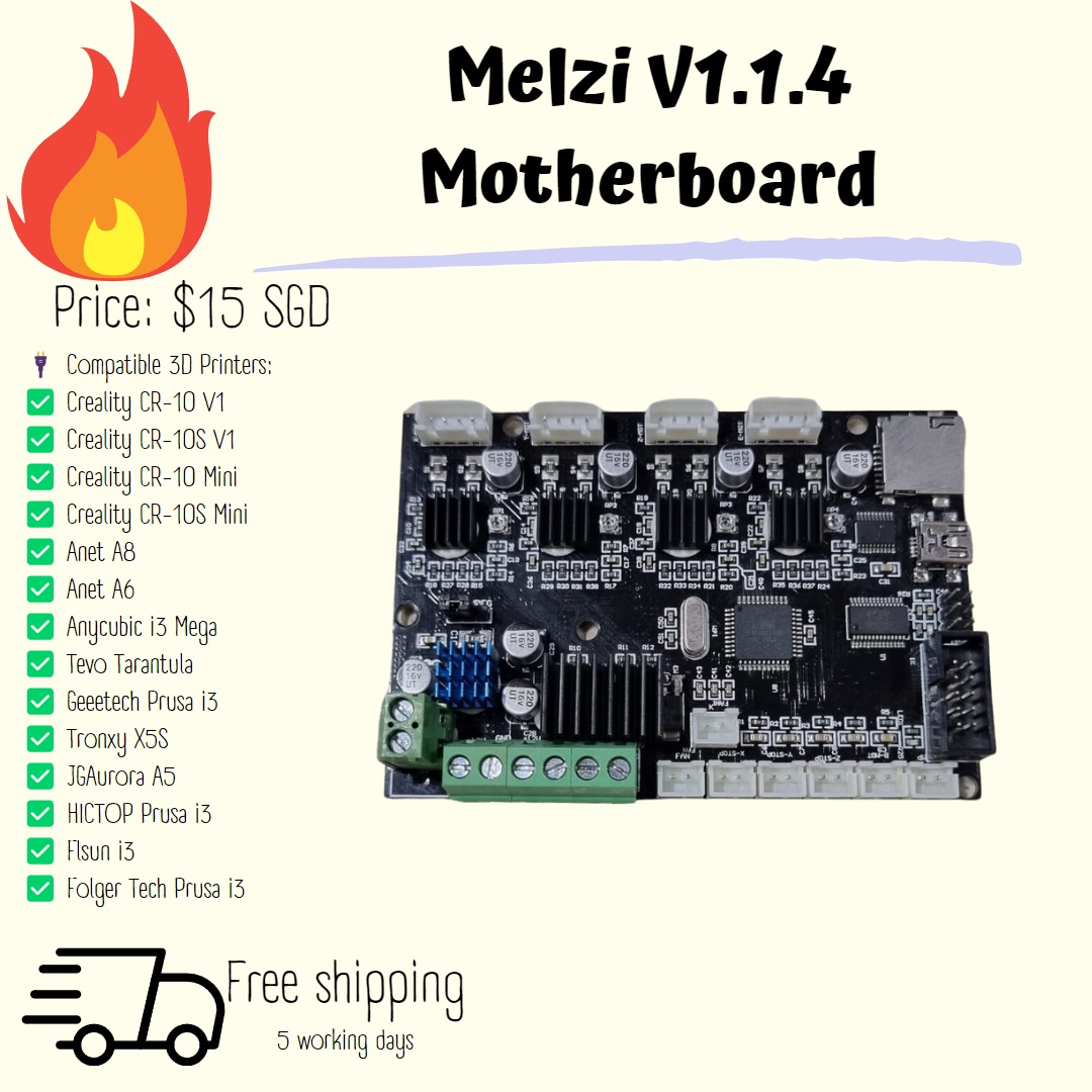 Original Creality Motherboard - Melzi V1.1.4 Motherboard, Computers ...