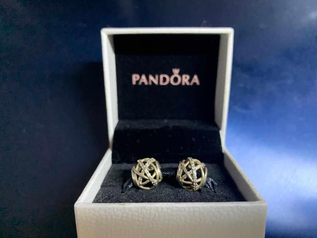 Pandora Sparkling Lines Openwork Charm, Women's Fashion, Jewelry ...