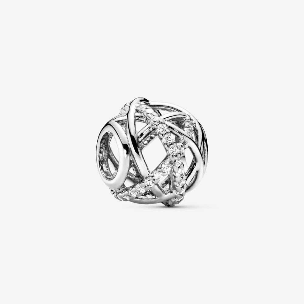 Pandora Sparkling Lines Openwork Charm, Women's Fashion, Jewelry ...