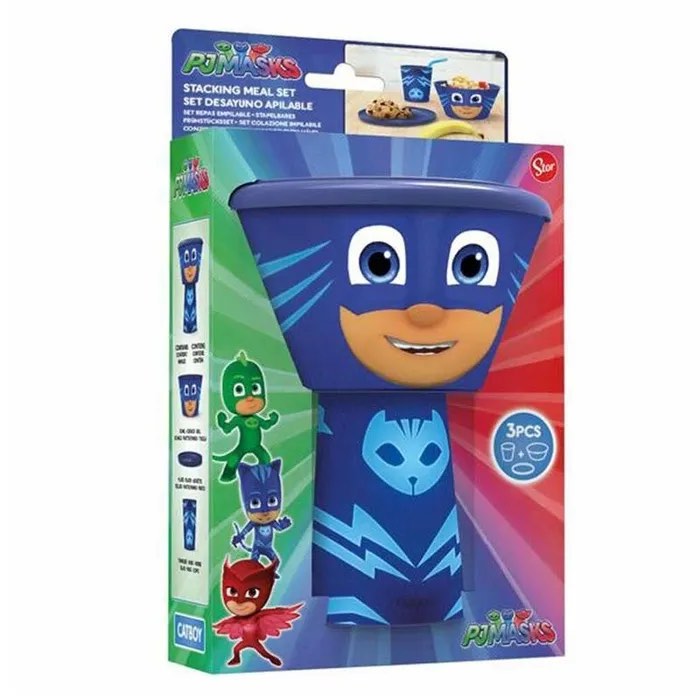 PJ Masks Stacking Meal 3 Piece Set, Babies & Kids, Nursing & Feeding ...