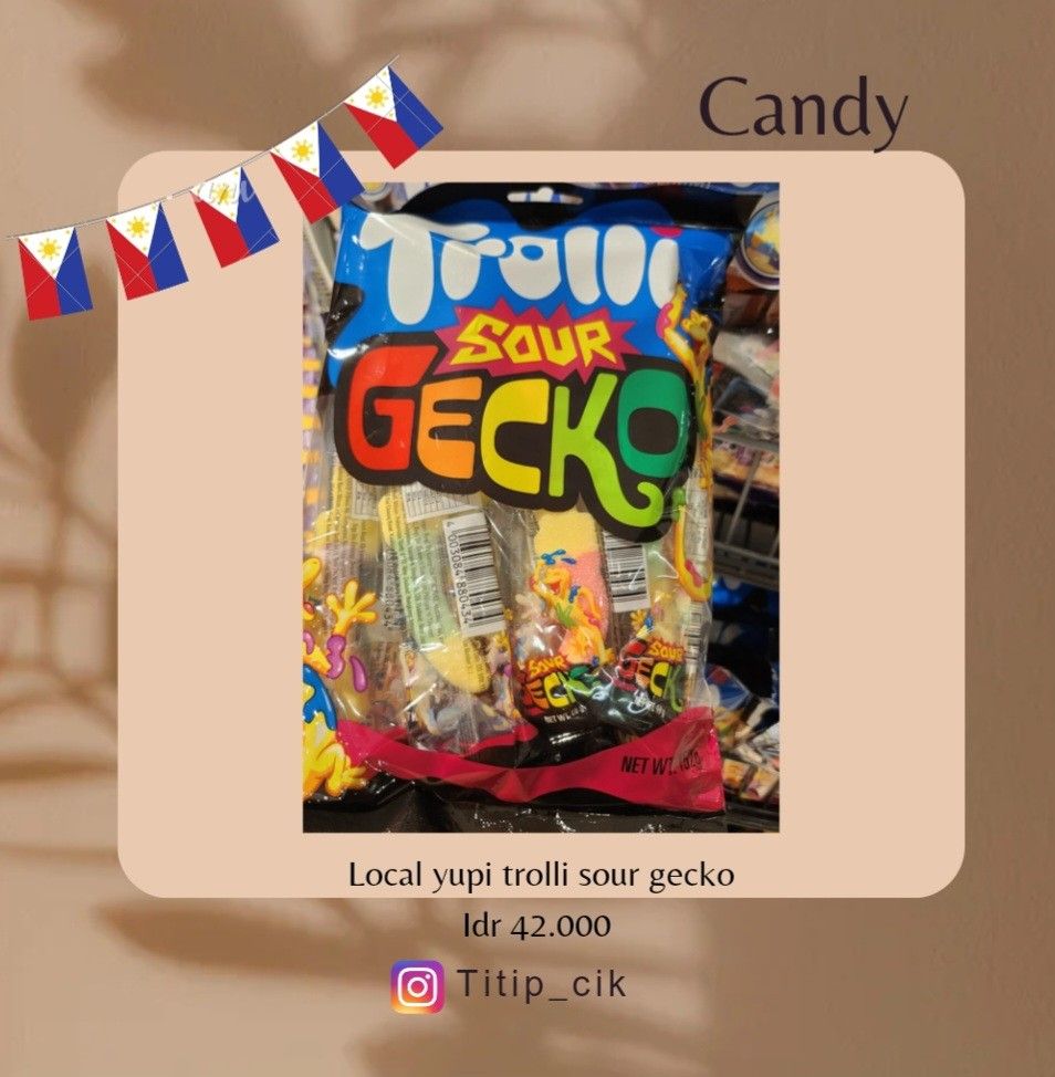 PO pre order trolli gummies candy jelly spur gecko / world, Makanan ...