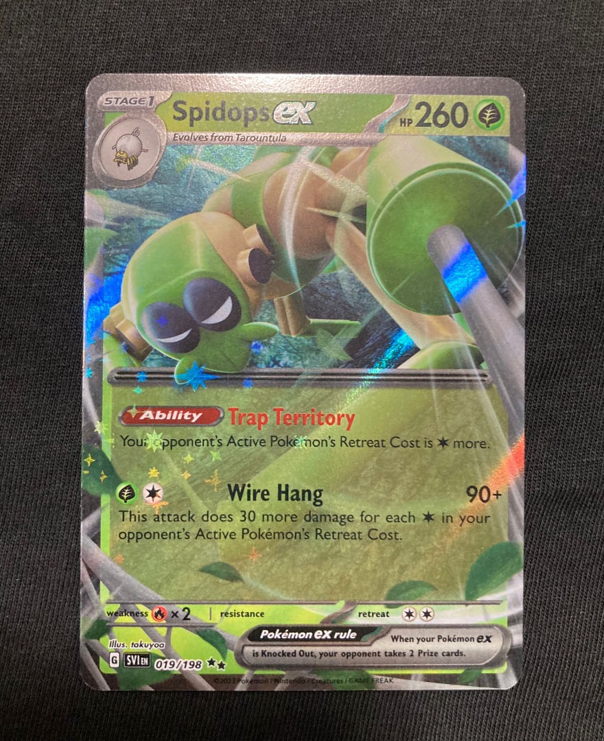 Pokemon TCG Scarlet and Violet Spidops ex 019/198, Hobbies & Toys, Toys ...