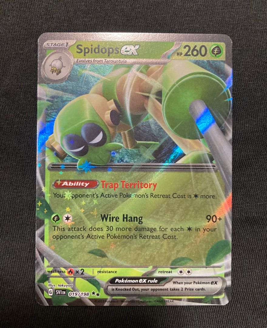 Pokemon TCG Scarlet and Violet Spidops ex 019/198, Hobbies & Toys, Toys & Games on Carousell