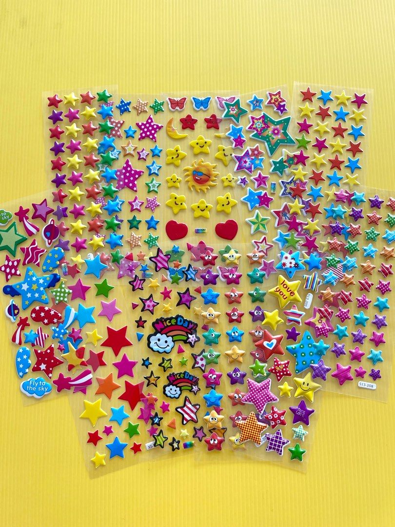 Puffy Stars Sticker / 3D Stars Sticker, Hobbies & Toys, Stationery ...