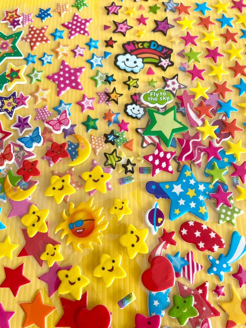 Puffy Stars Sticker / 3D Stars Sticker, Hobbies & Toys, Stationery ...