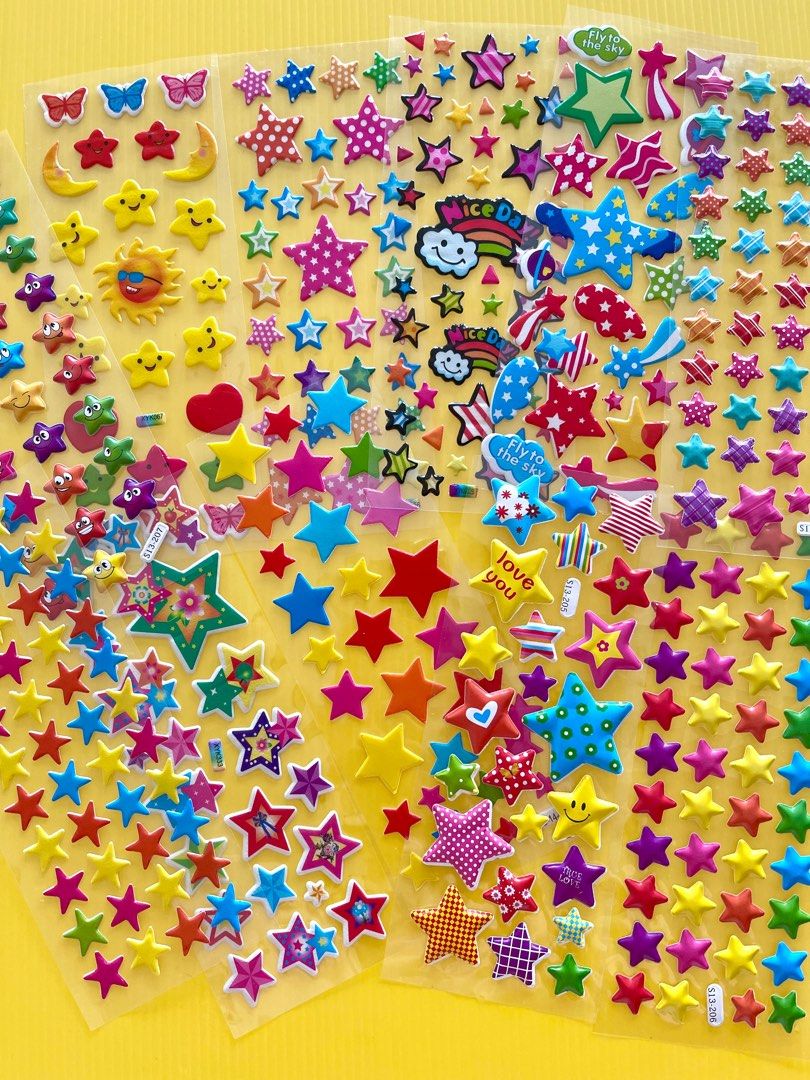 Puffy Stars Sticker / 3D Stars Sticker, Hobbies & Toys, Stationery ...