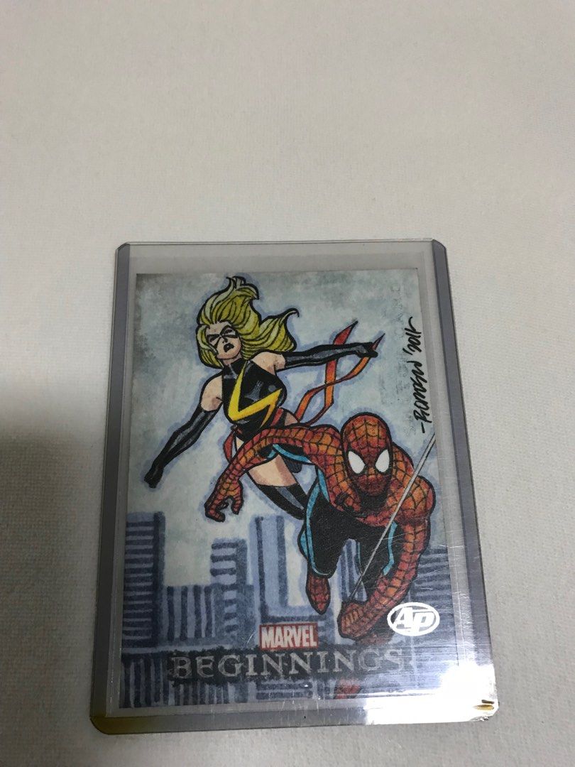 Rare Marvel sketch card spider-man and ms marvel, Hobbies & Toys ...
