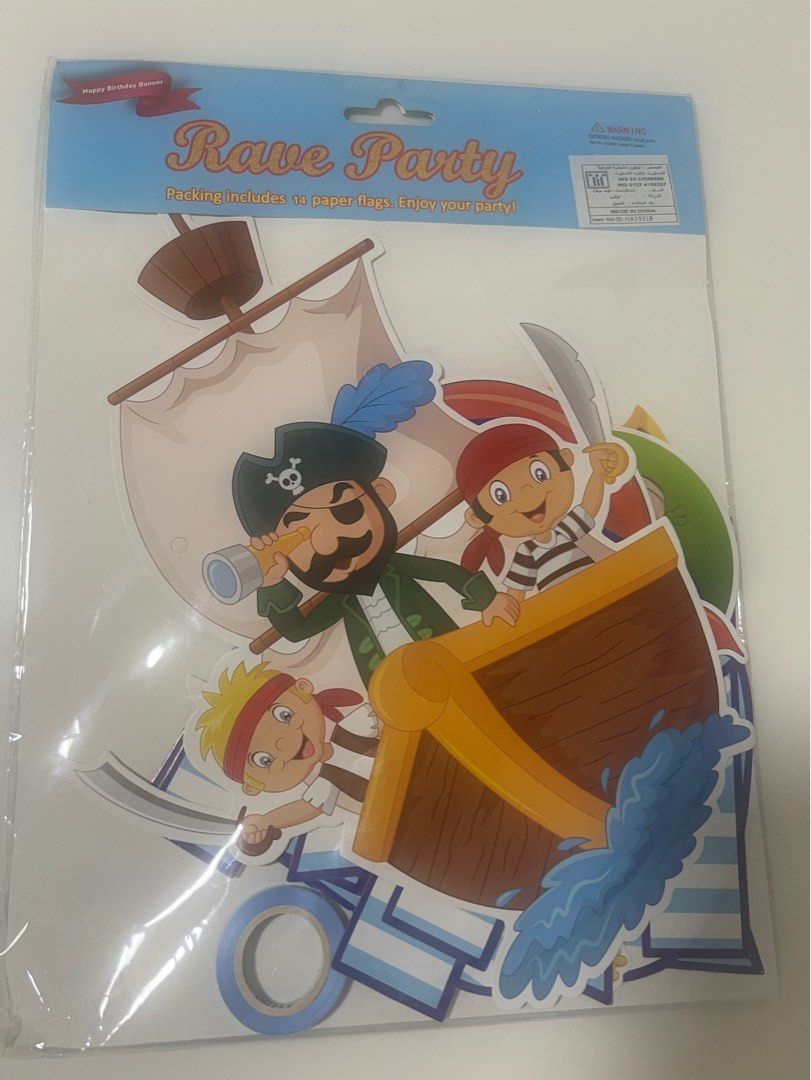 [Ready Stock] Pirate Captain| Pirate Boat themed Happy birthday banner ...