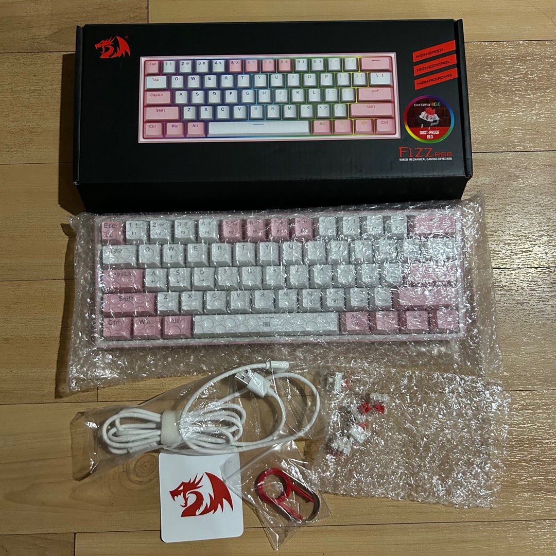 Redragon Fizz K617 RGB 61 Keys Removable Red Switch on Carousell