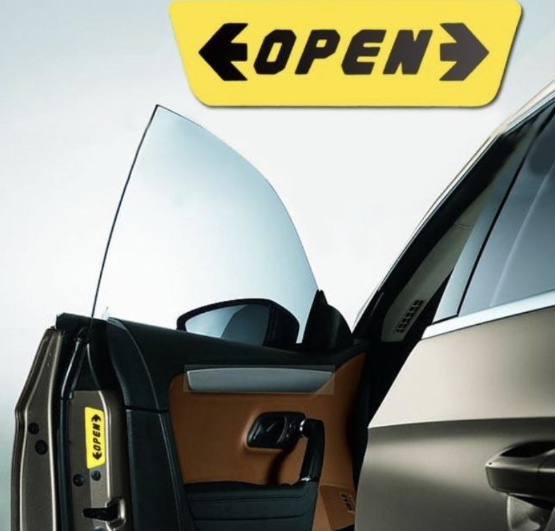 Reflective "Open" Sign Decal Sticker for Car Door (4pcs/set), Car ...