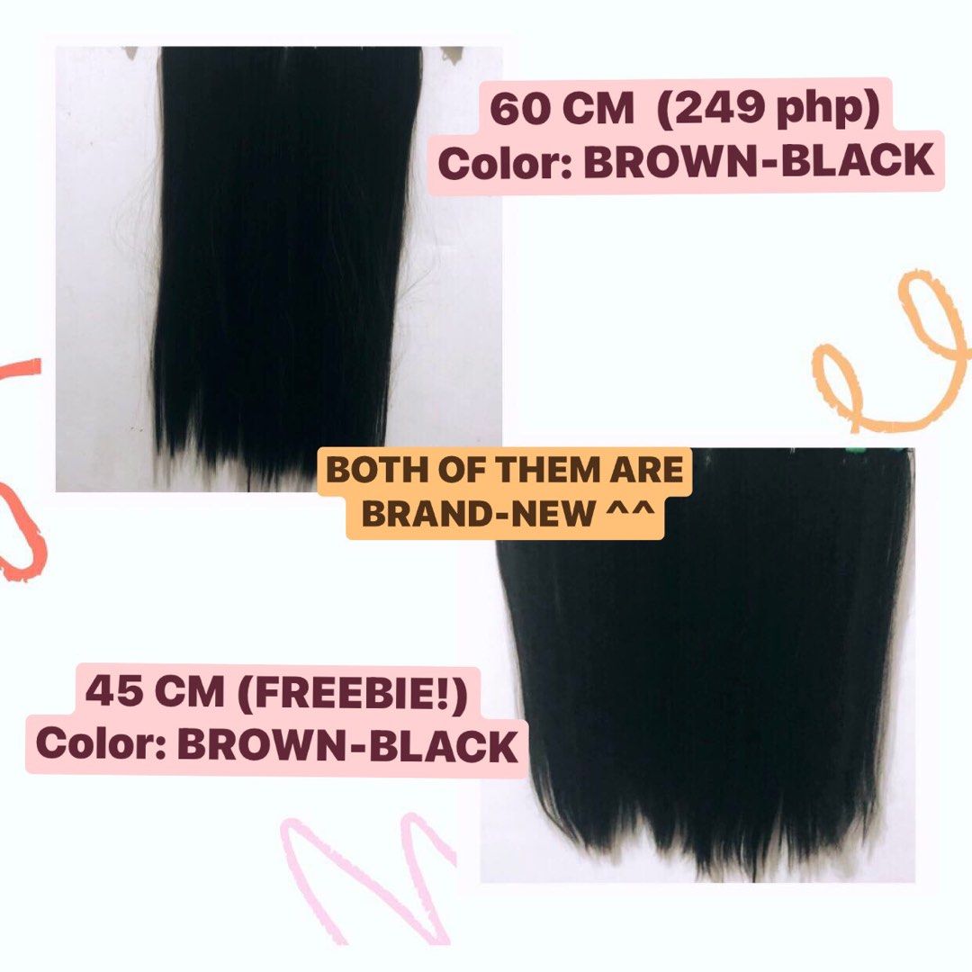 [Rush] Hair Extensions Brown-Black 60 cm (comes with freebie 45 cm ...