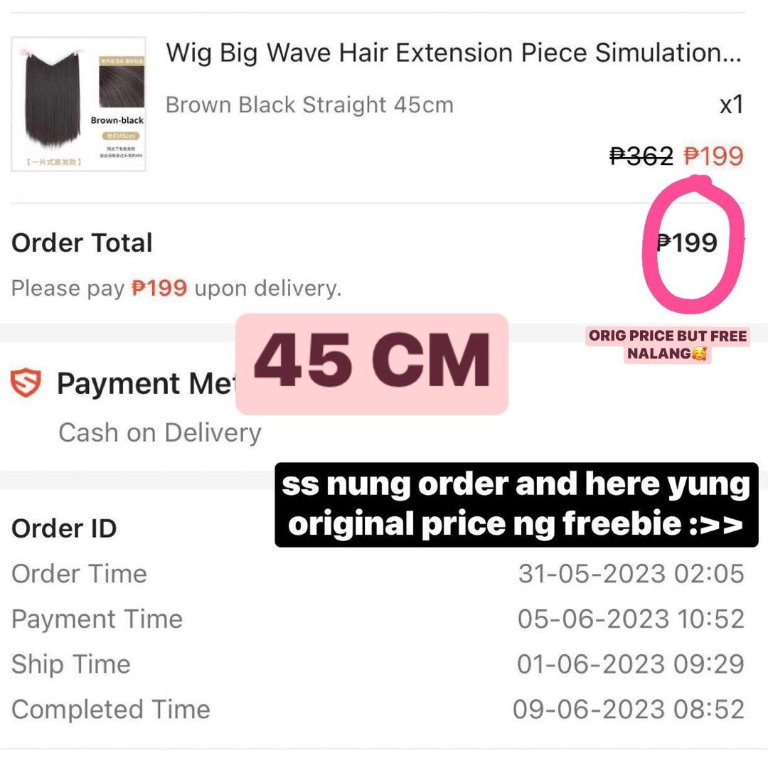 [Rush] Hair Extensions Brown-Black 60 cm (comes with freebie 45 cm ...