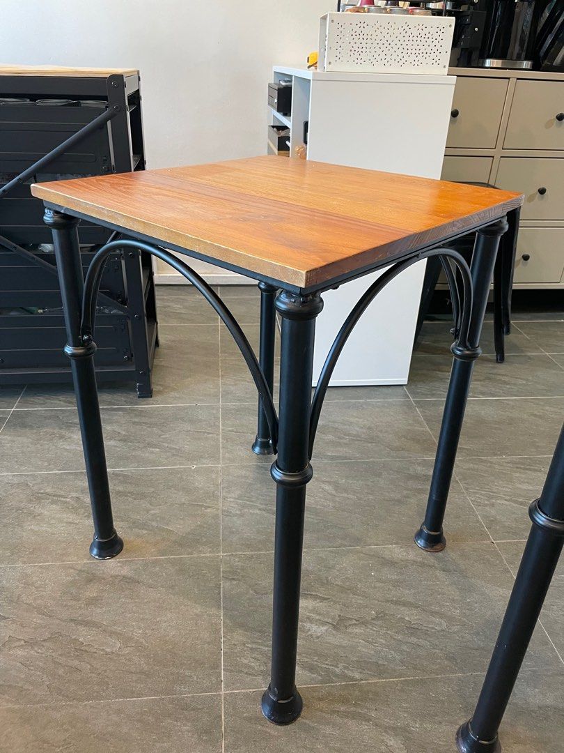 Rustic cafe tables- solid wood top and metal frame, Furniture & Home ...