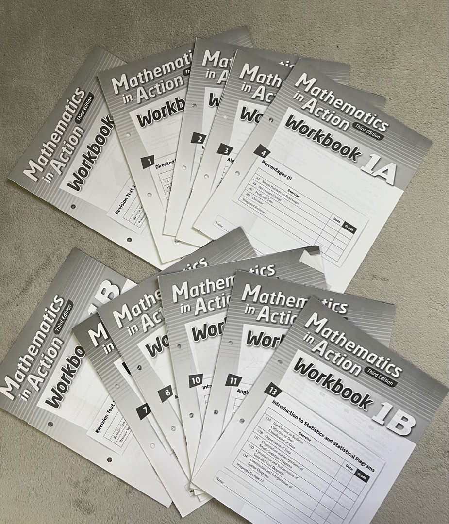 S1 mathematics in action workbook 1A & 1B, 興趣及遊戲, 書本 & 文具, 教科書 - Carousell