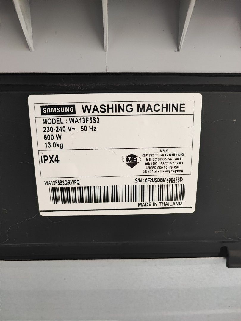 Samsung washing machine 13kg, TV & Home Appliances, Washing Machines ...