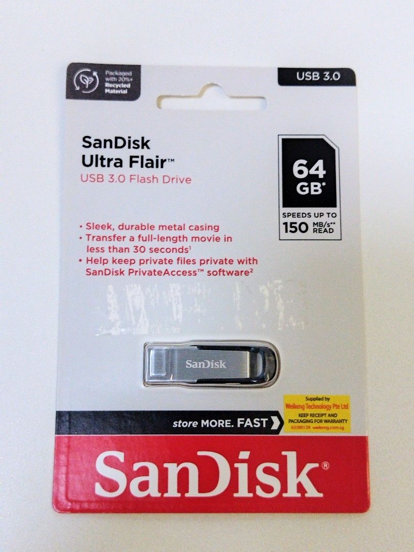 San Disk 64GB thumb flash drive Ultra flair, Computers & Tech, Parts ...