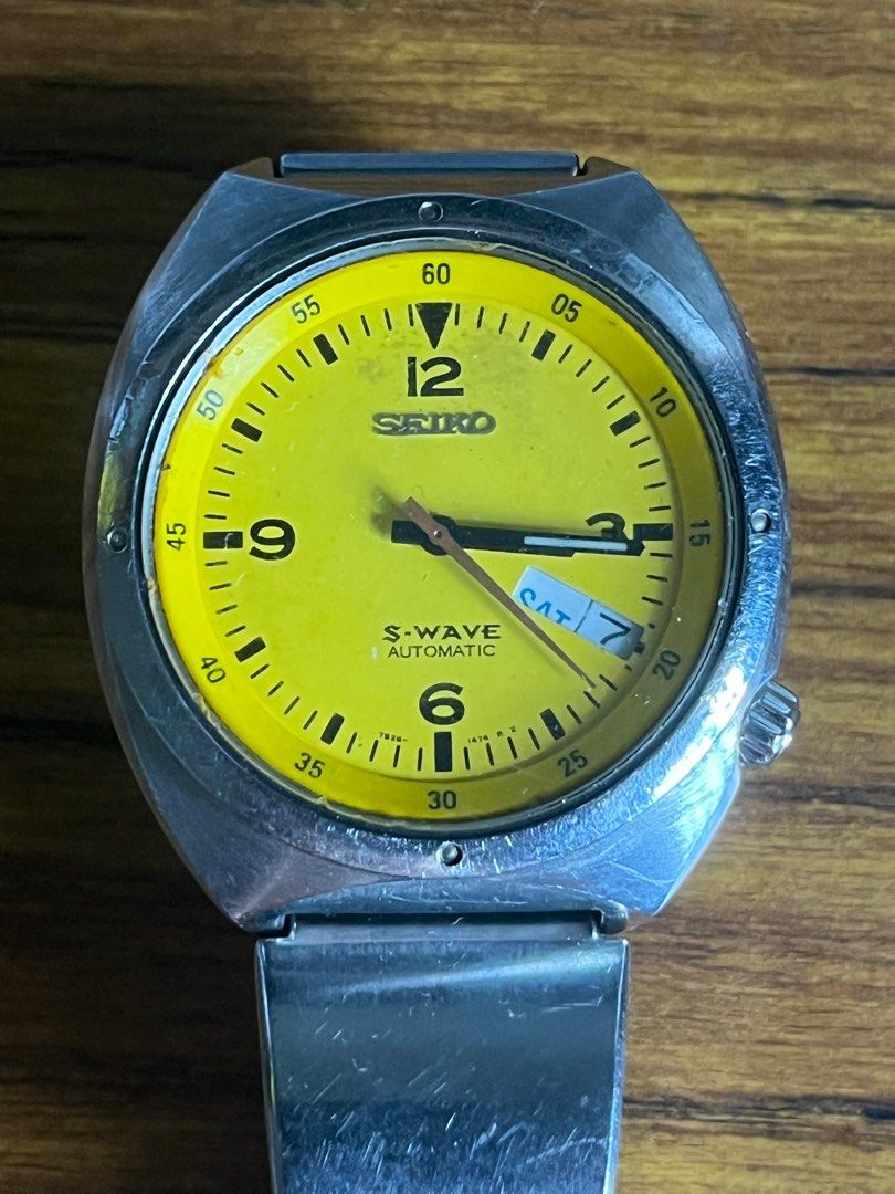 Seiko S Wave Yellow Dial, Luxury, Watches on Carousell